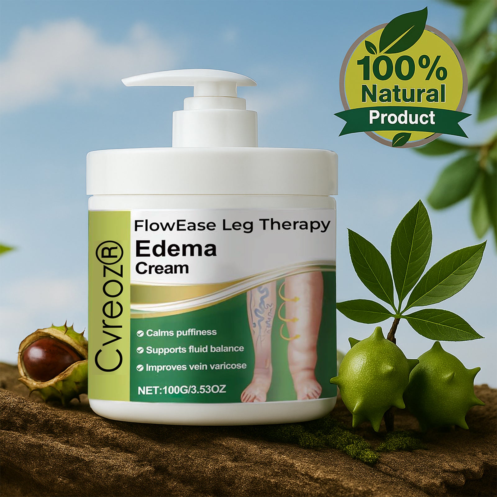 Cvreoz® FlowEase Leg Therapy Edema Cream – Floliva